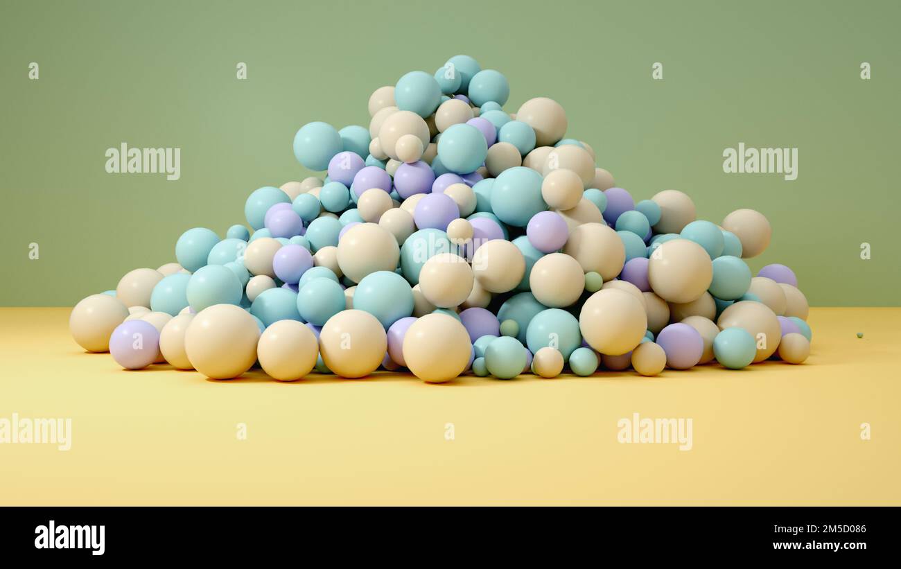 3d render. Abstract of spheres different sizes Stock Photo - Alamy