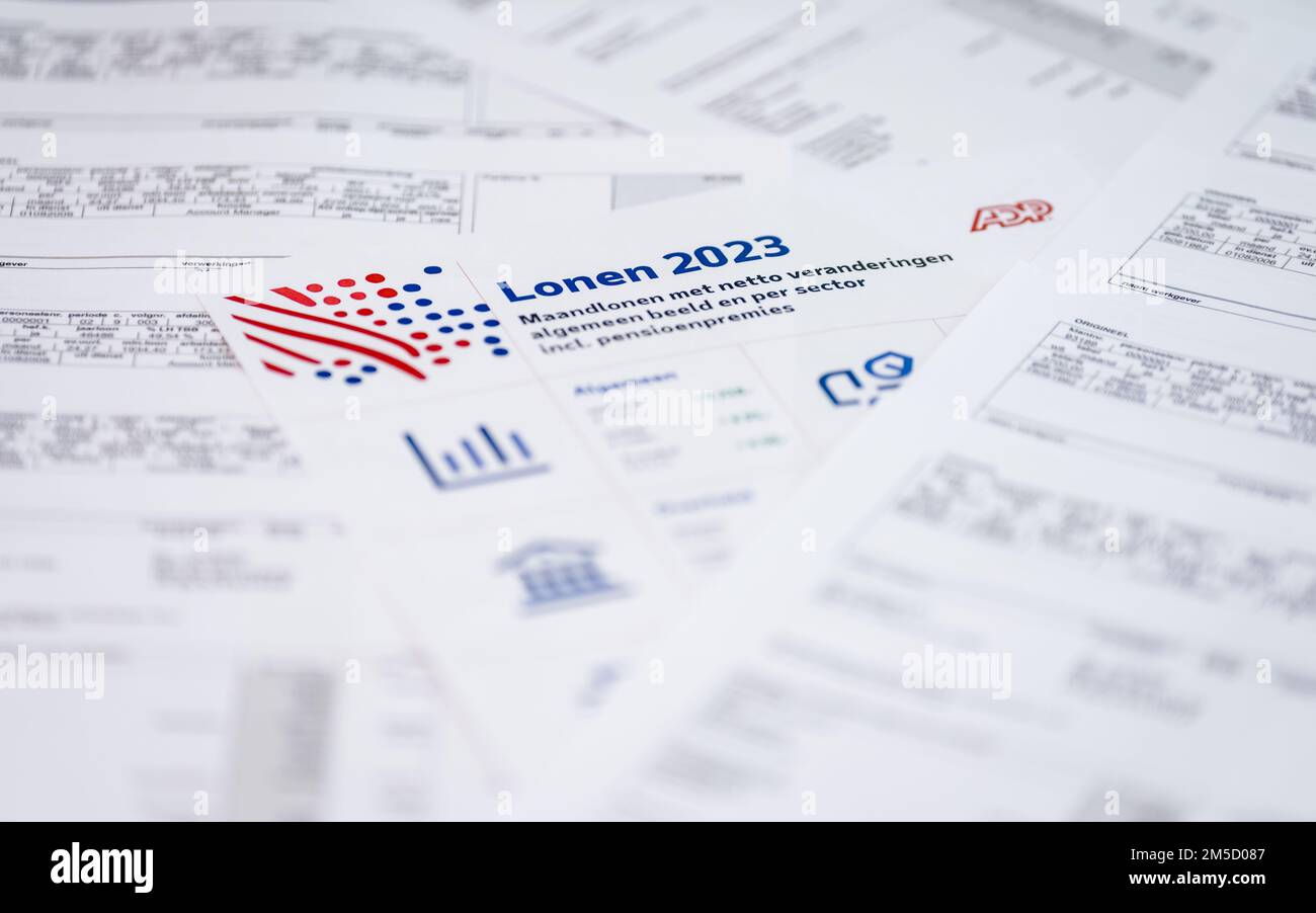 ILLUSTRATIVE - The pay slip of 2023 during the presentation of pay slip ...