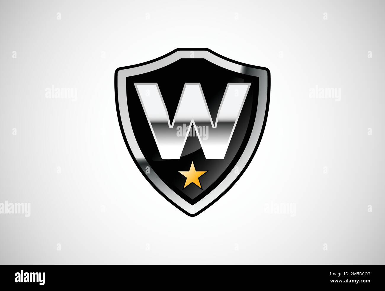 Initial letter W with shield icon logo design vector illustration ...