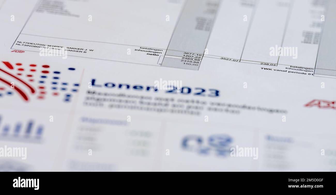 ILLUSTRATIVE - The pay slip of 2023 during the presentation of pay slip ...