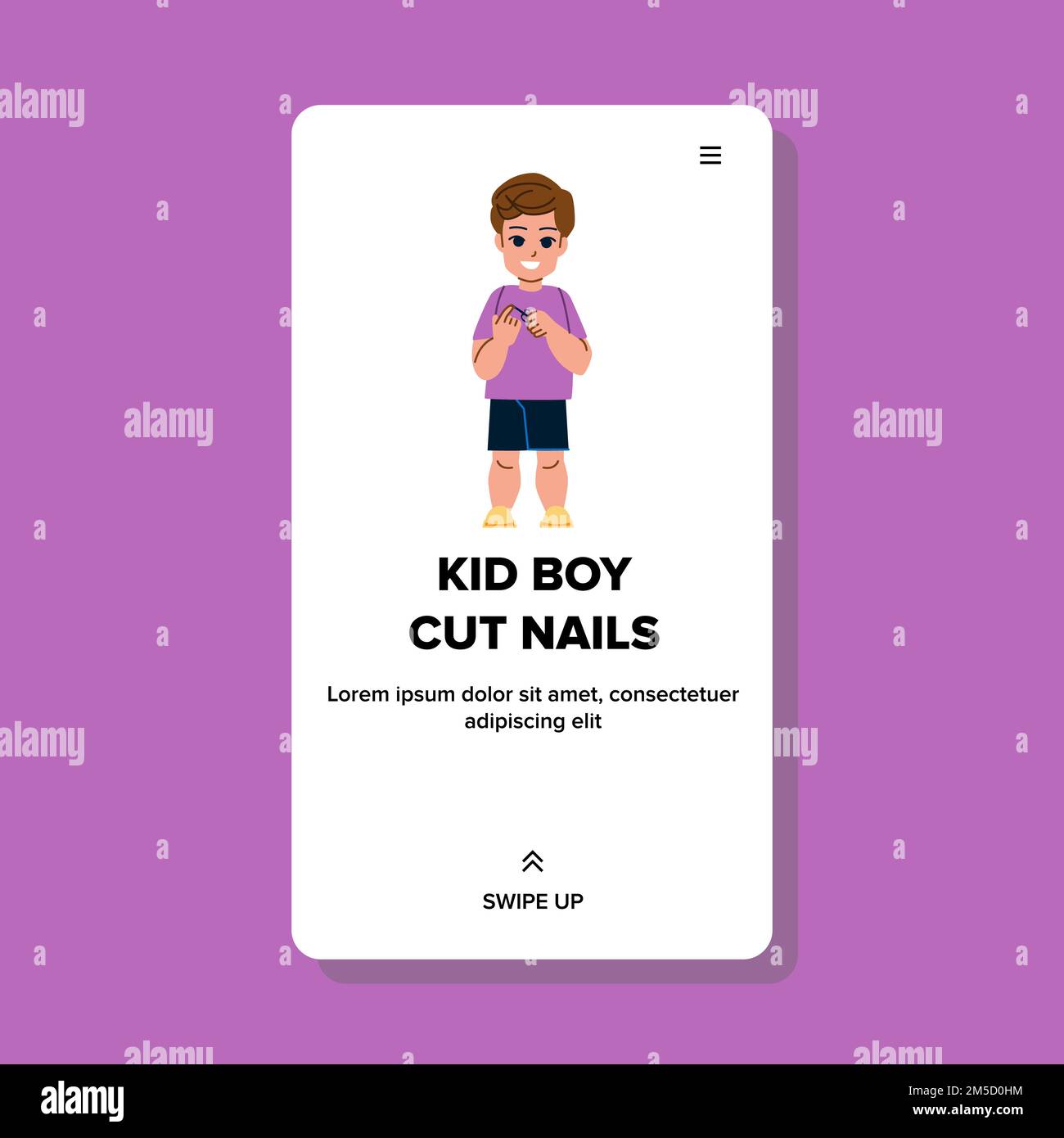 kid boy cut nails vector Stock Vector Image & Art - Alamy