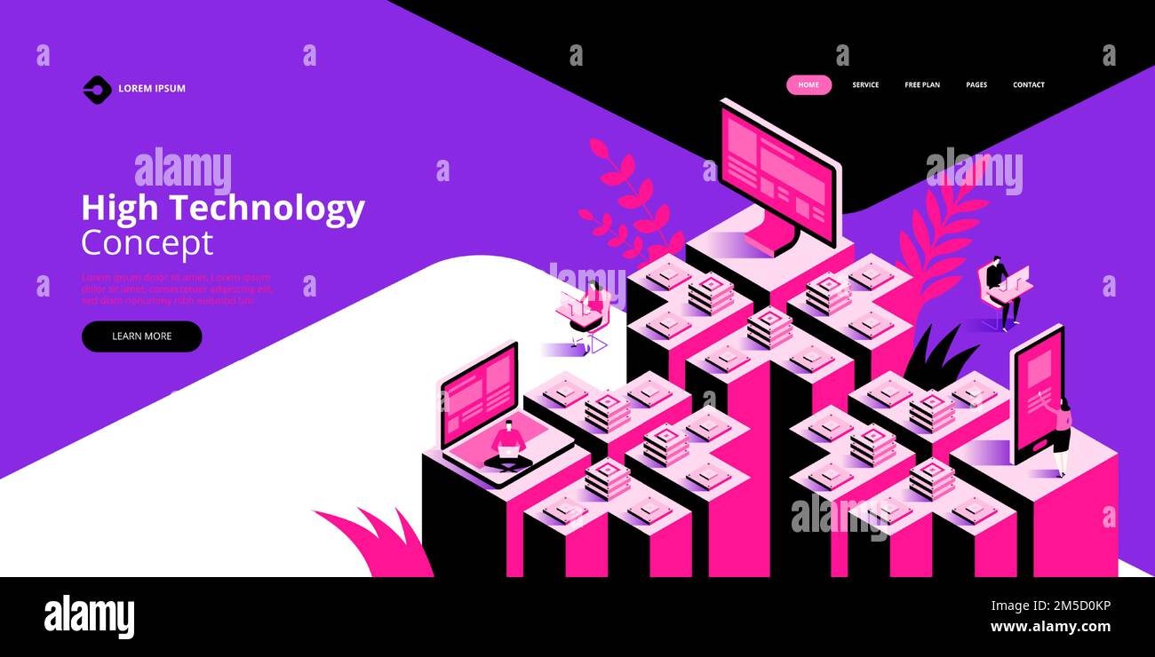 High detailed isometric vector illustration. High technology concept ...