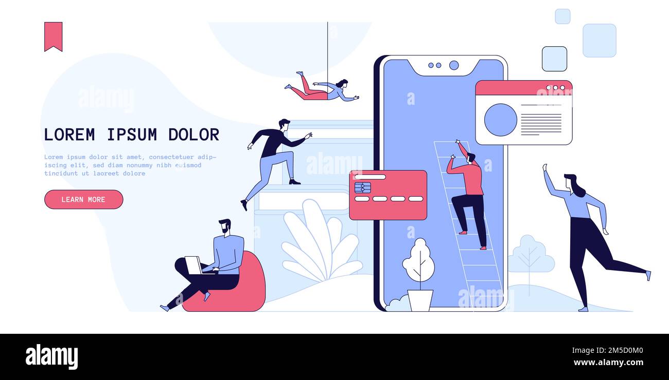 Banking landing page vector Cut Out Stock Images & Pictures - Alamy