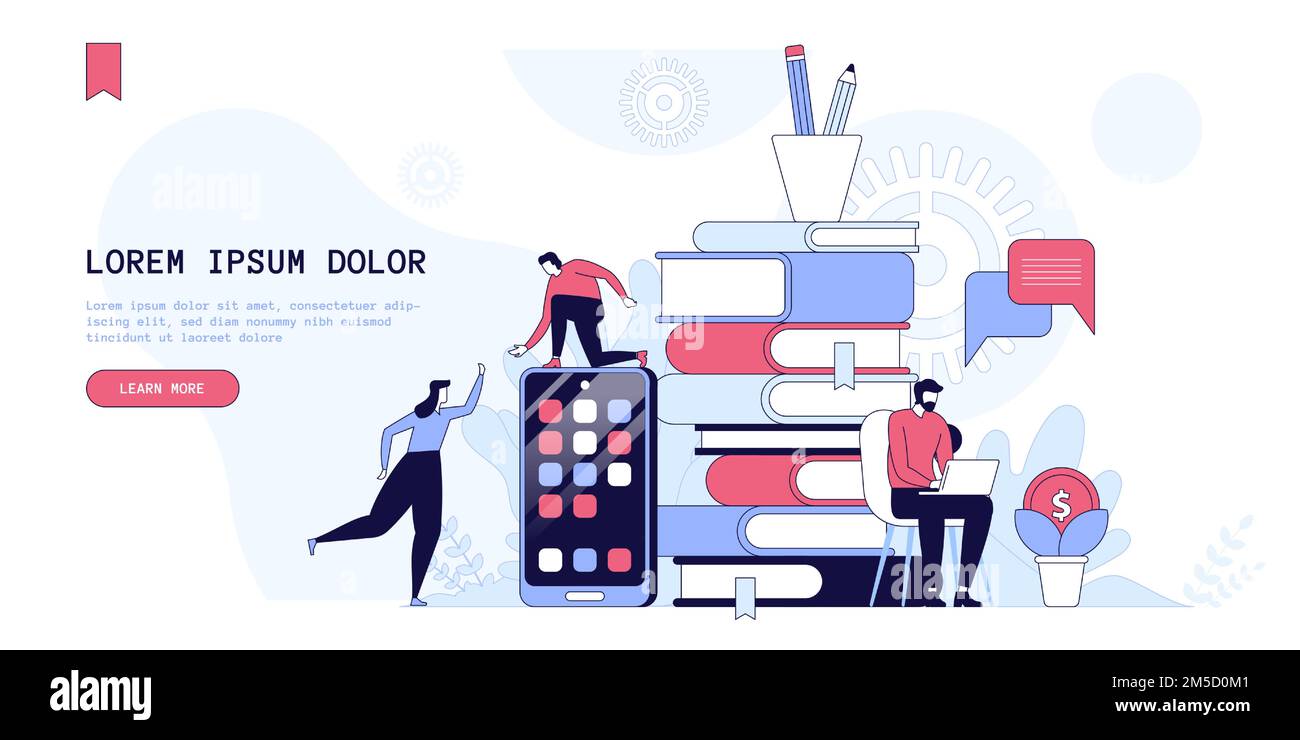 Business solutions landing page vector template. E trading online ...