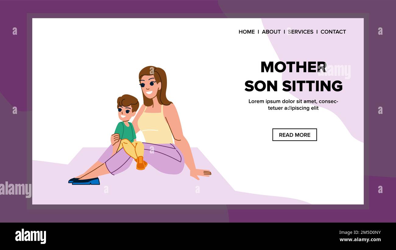 mother son sitting vector Stock Vector Image & Art - Alamy