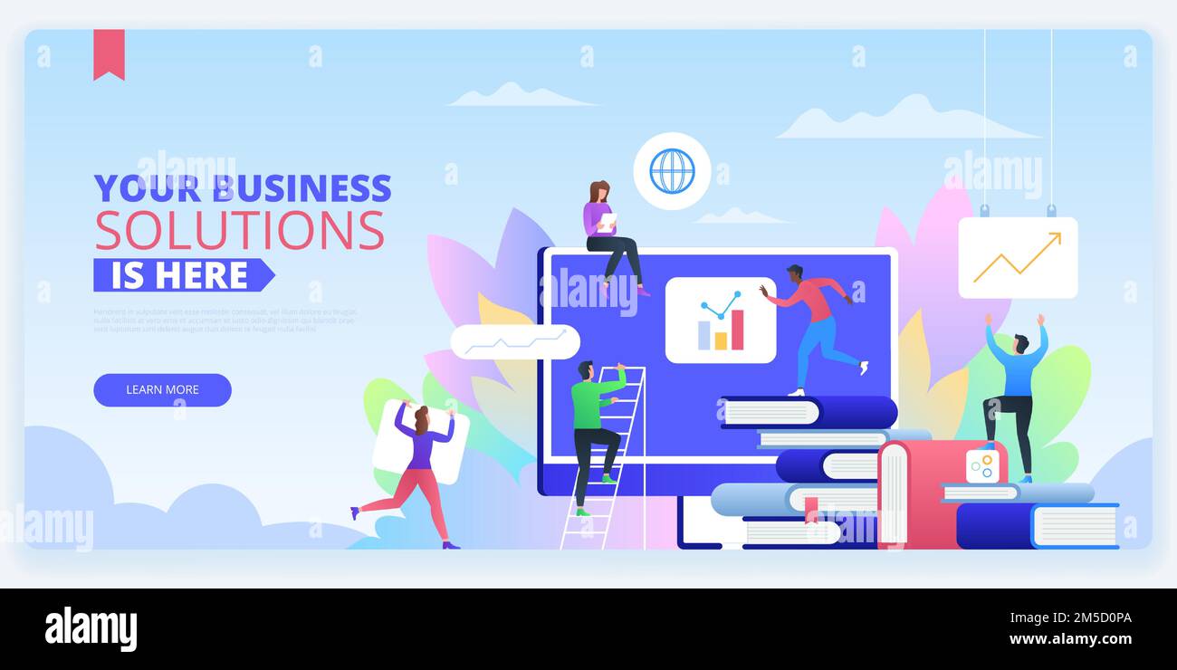 Business analytics landing page vector template. Data analysis website ...
