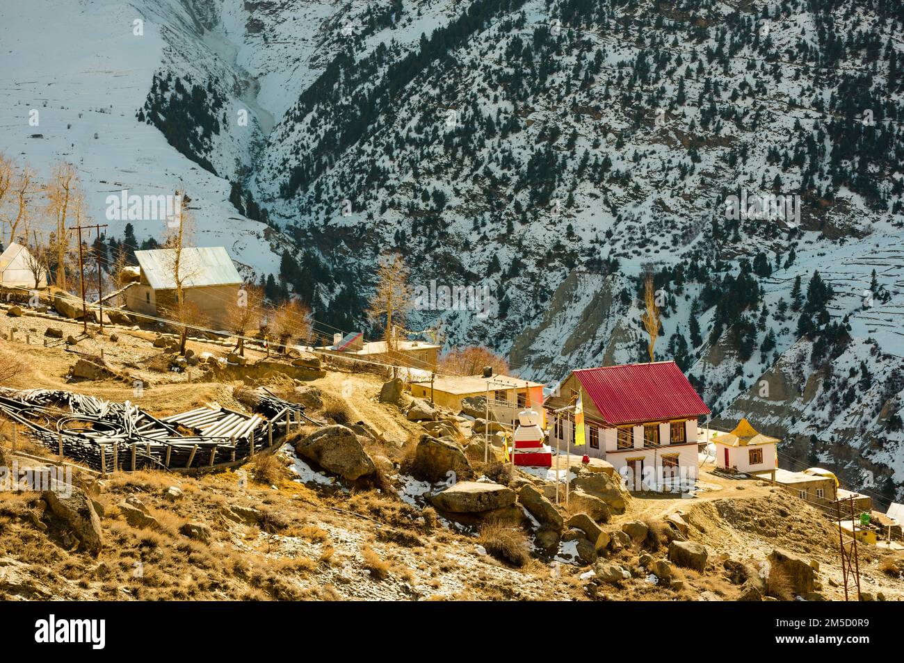 Fantastic beauty of a town between the mountains Stock Photo - Alamy