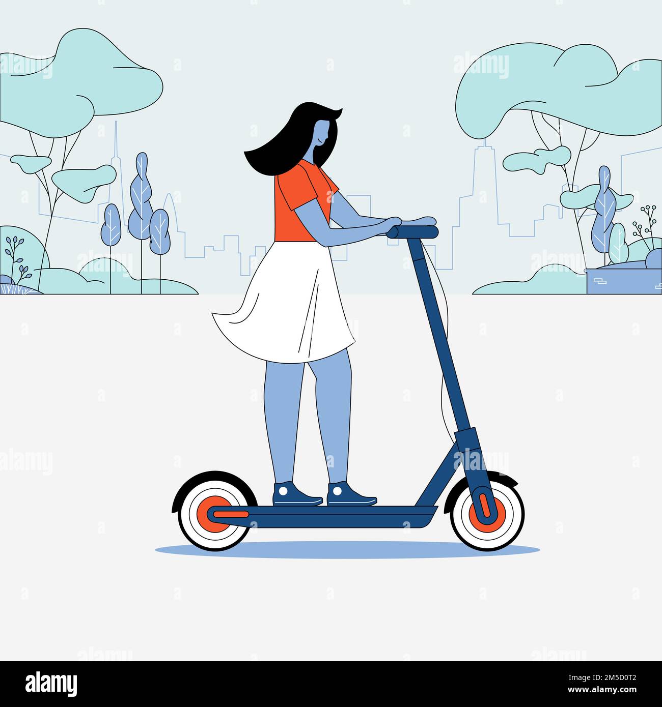 People driving different ecological transport Spend active leisure in ...