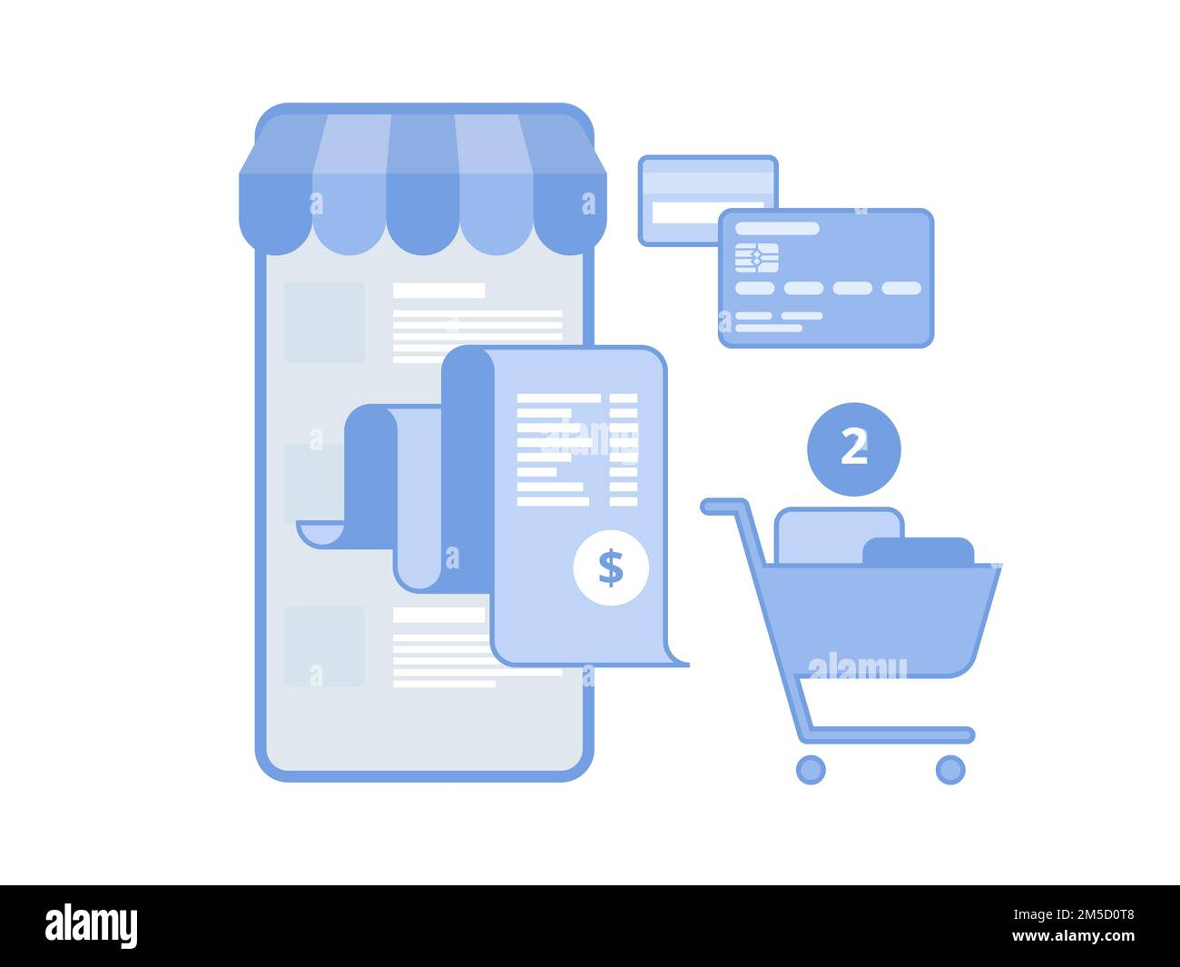 Electronic bill payment flat vector concept of mobile payment, shoping, banking Stock Vector ...