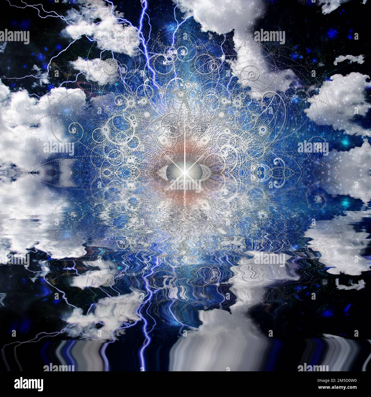 Mystical Eye and reflections. 3D rendering Stock Photo - Alamy