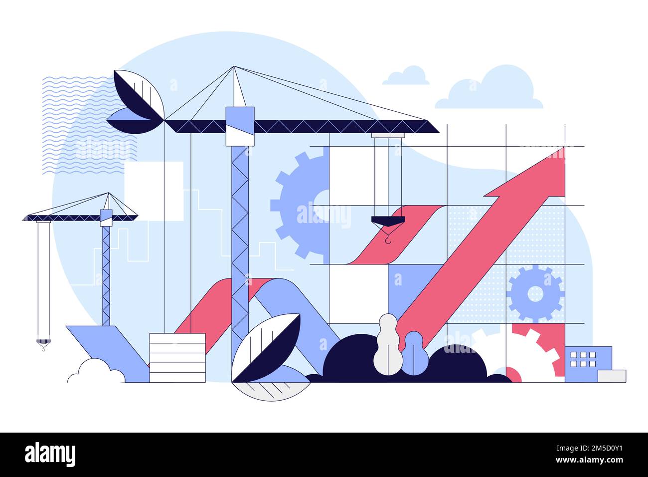 Growth financial trend chart icon. Uprising indication arrow. Red sign ...