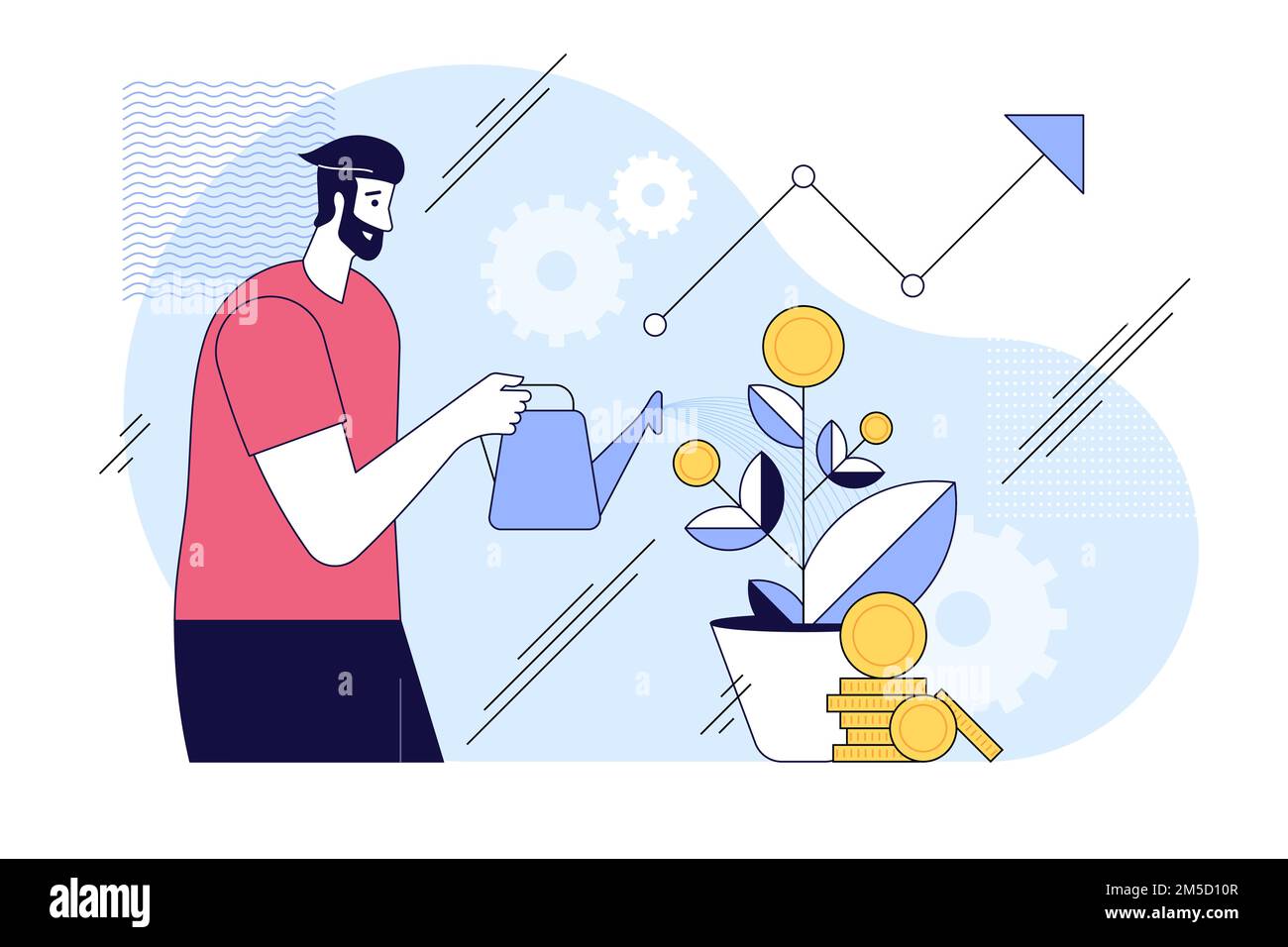 Increase revenue design of web banner concept. Idea of capital growth ...