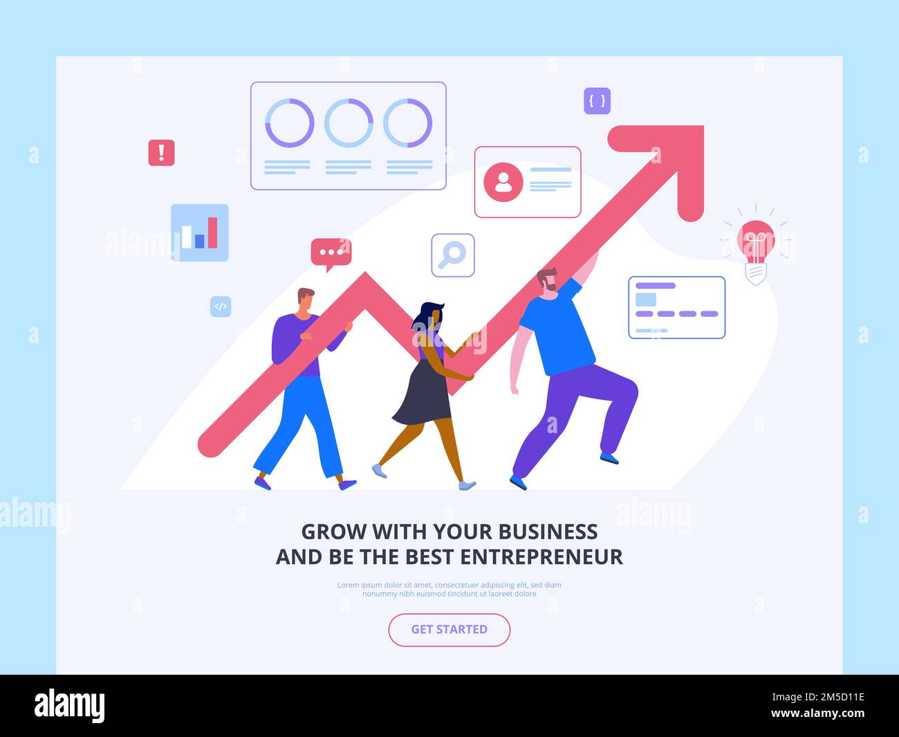 Business development courses landing page template. Entrepreneurship ...