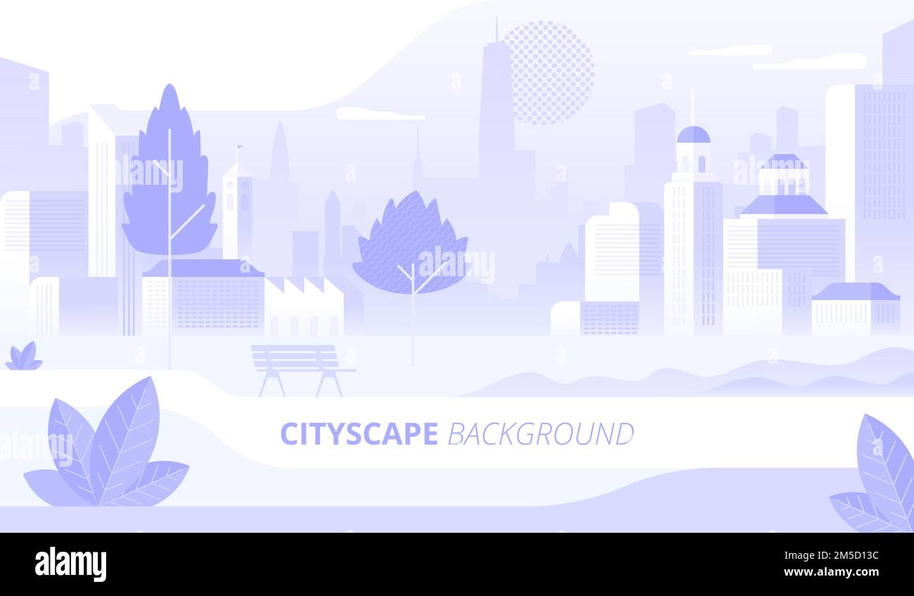 Modern cityscape decorative background design. Urban landscape, city ...