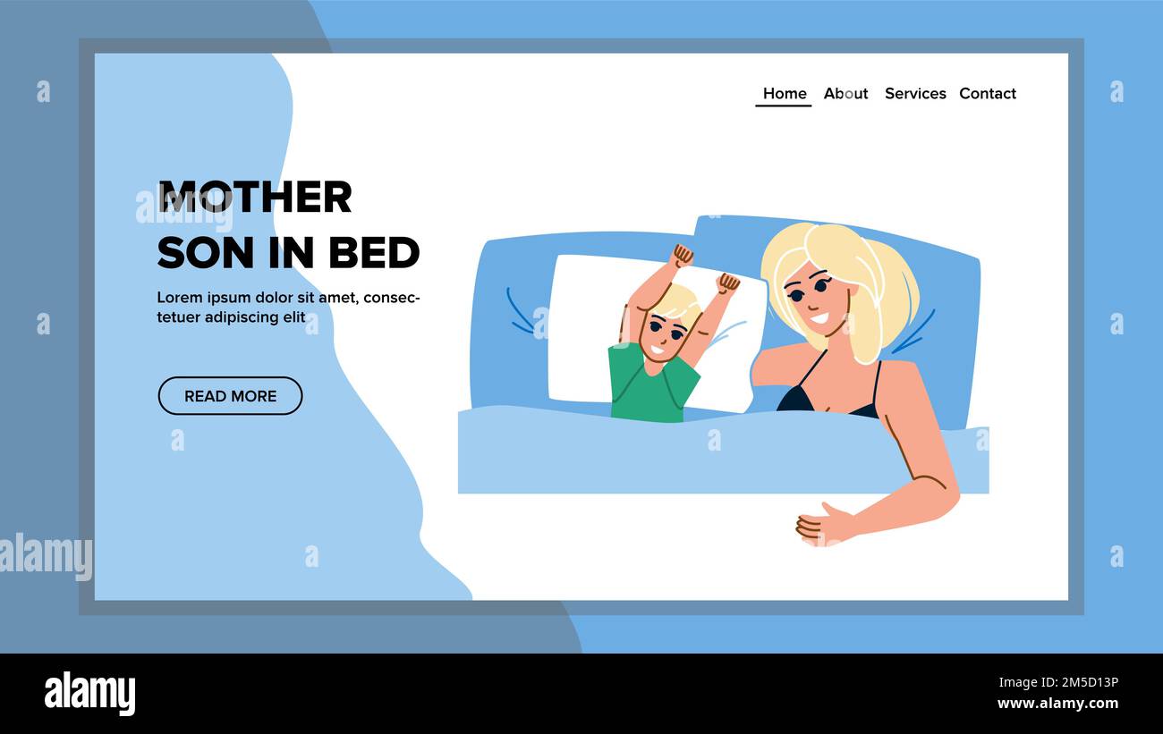 Mother Son In Bed Vector Stock Vector Image And Art Alamy