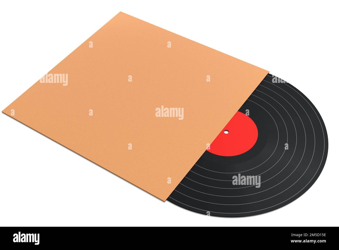 Black vinyl LP record with cover isolated on white background Stock ...