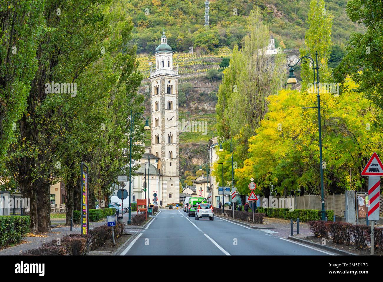TIRANO,ITALY - OCTOBER 28,2022: View to the Church of Saint Martin in ...