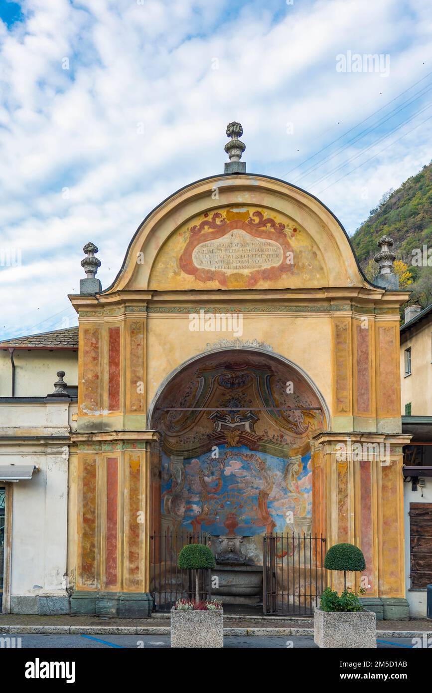 TIRANO,ITALY - OCTOBER 28,2022: Town view of Tirano, Tirano is a town ...