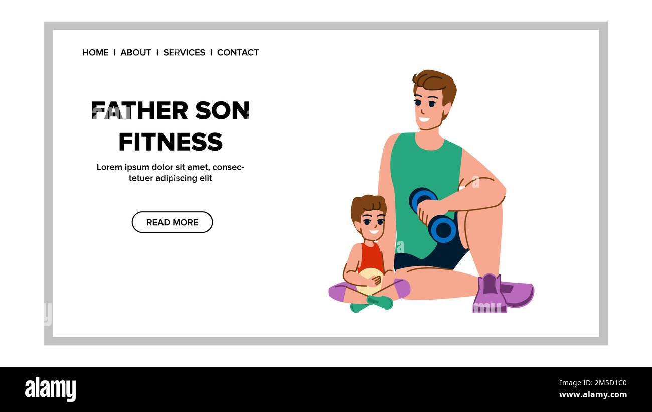 father son fitness vector Stock Vector Image & Art - Alamy