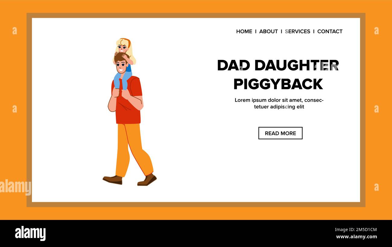 dad daughter piggyback vector Stock Vector Image & Art - Alamy