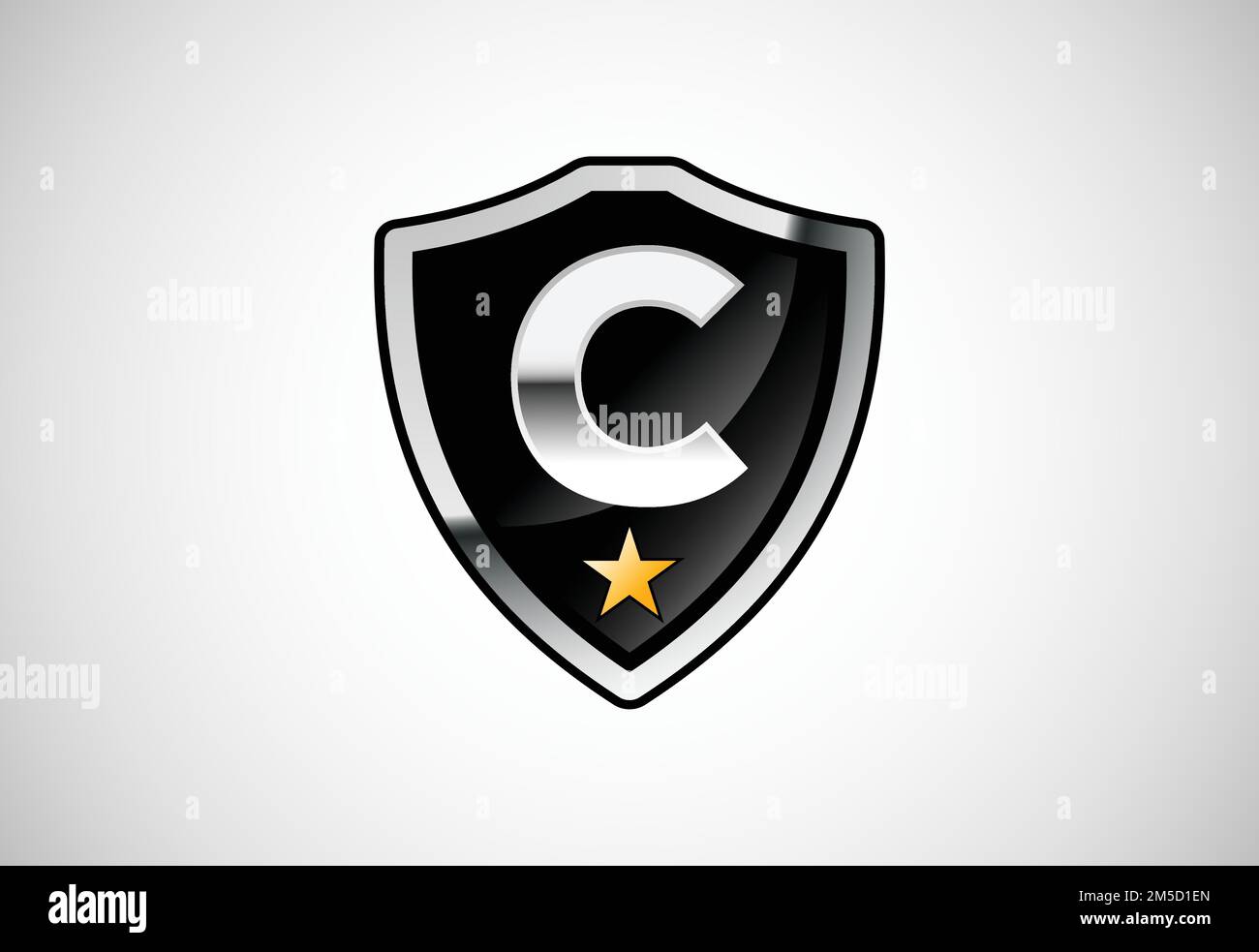 Initial letter C with shield icon logo design vector illustration ...