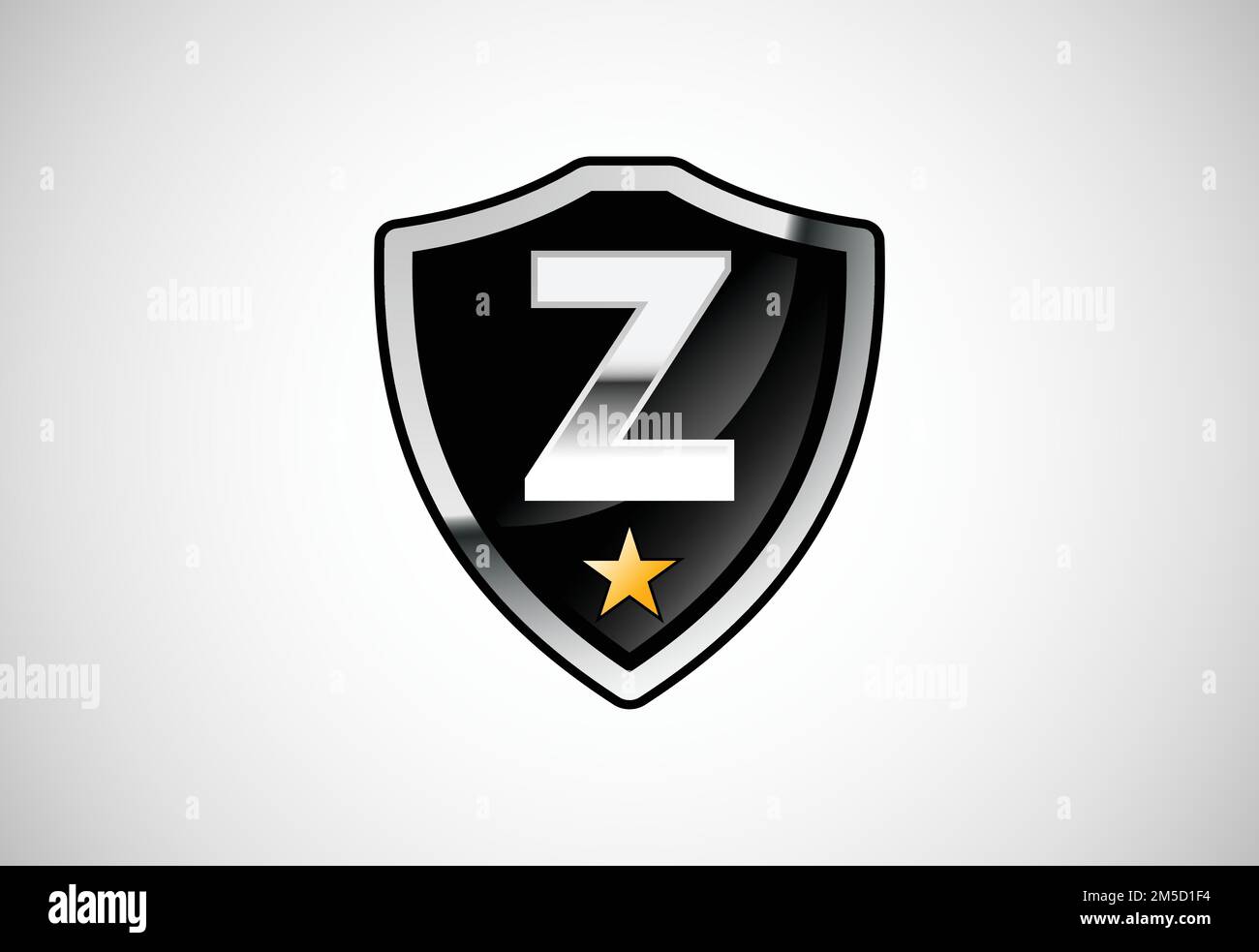 Initial letter Z with shield icon logo design vector illustration ...