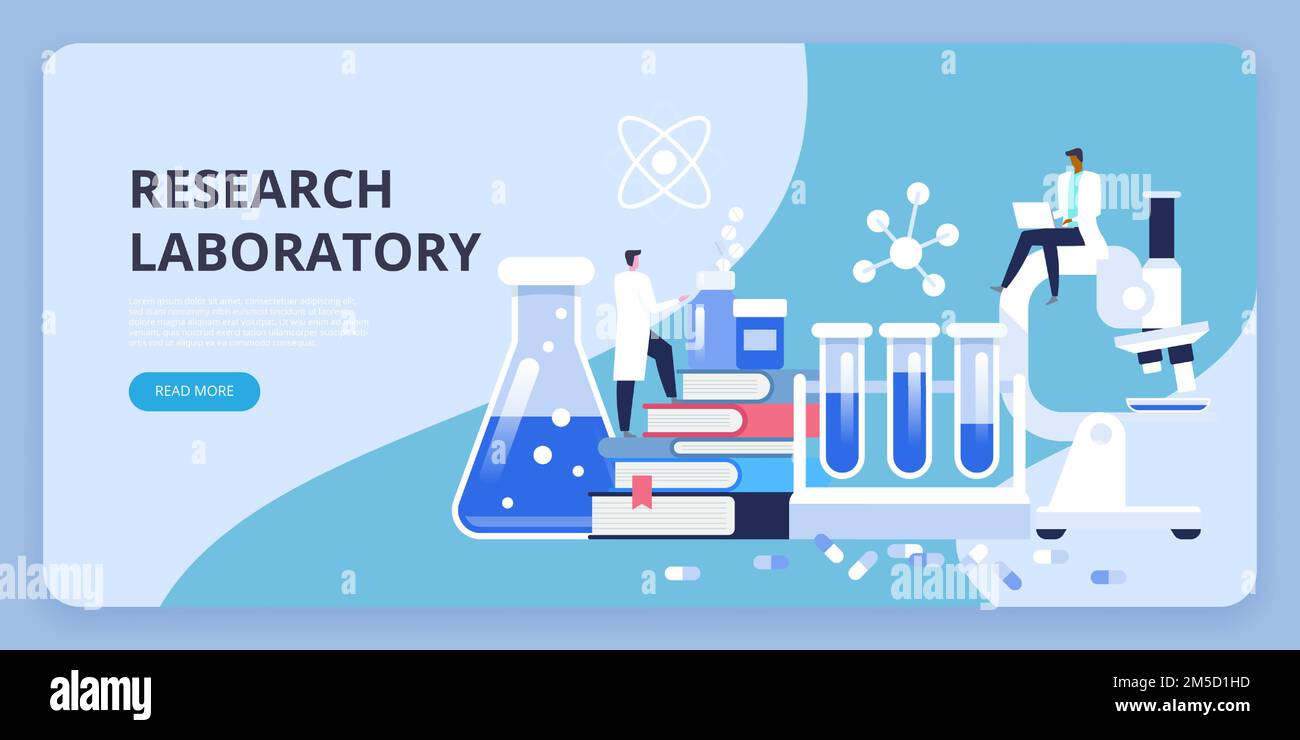 Research laboratory. Scientist working at laboratorium. Man and woman ...