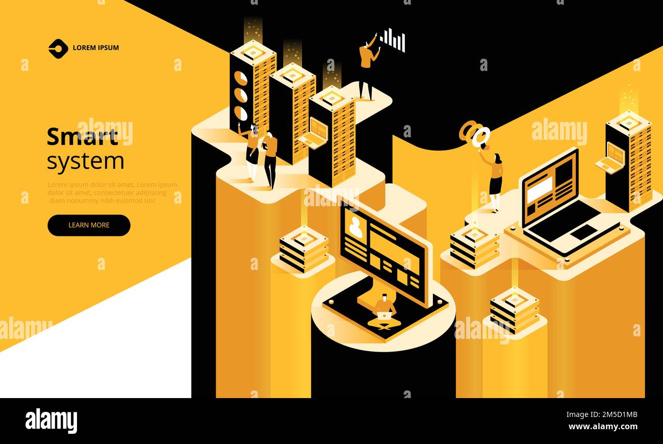 Smart system. Abstract technology concept. Digital marketing, digital ...