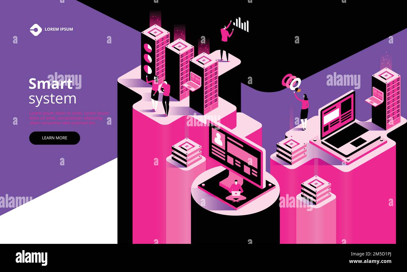 Smart system. Abstract technology concept. Digital marketing, digital ...