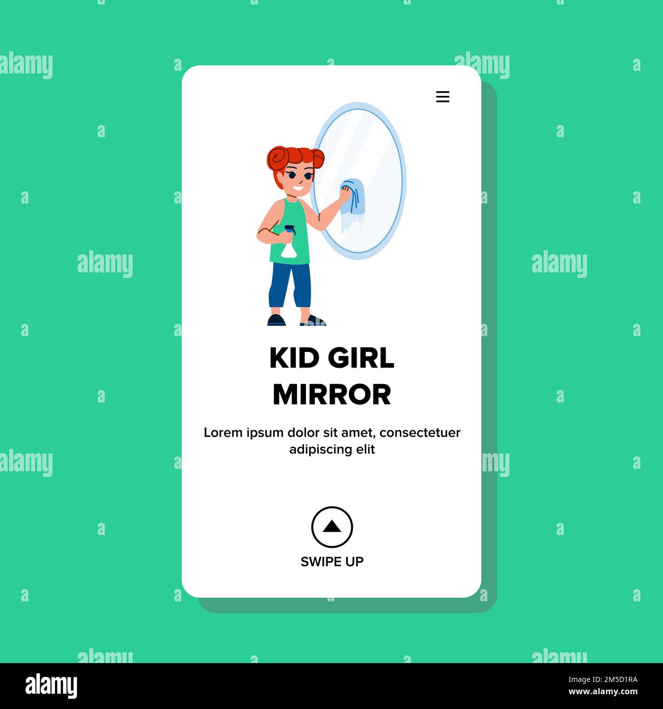 kid girl mirror vector Stock Vector Image & Art - Alamy