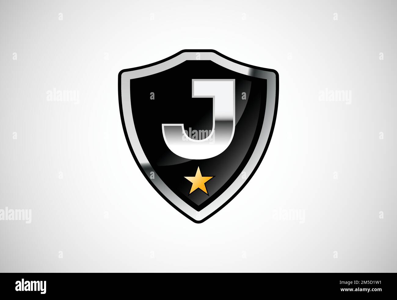 Initial letter J with shield icon logo design vector illustration ...