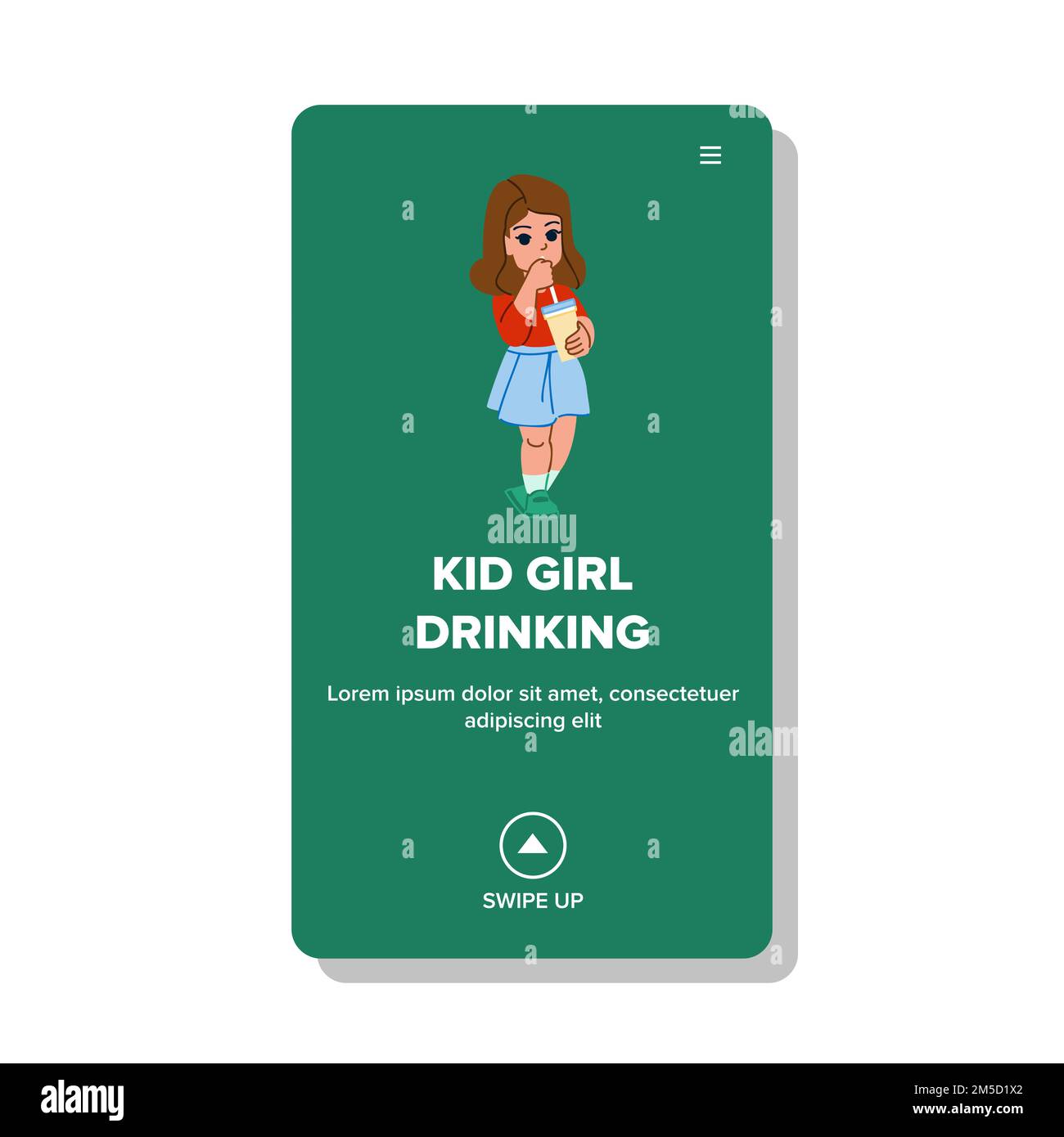 kid girl drinking vector Stock Vector Image & Art - Alamy