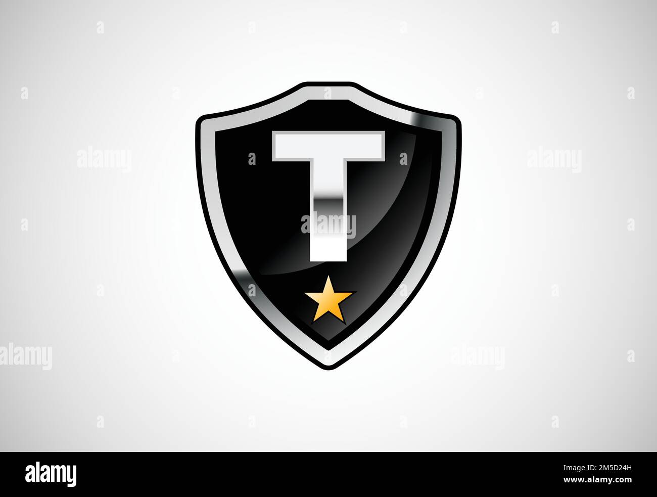 Initial letter T with shield icon logo design vector illustration ...