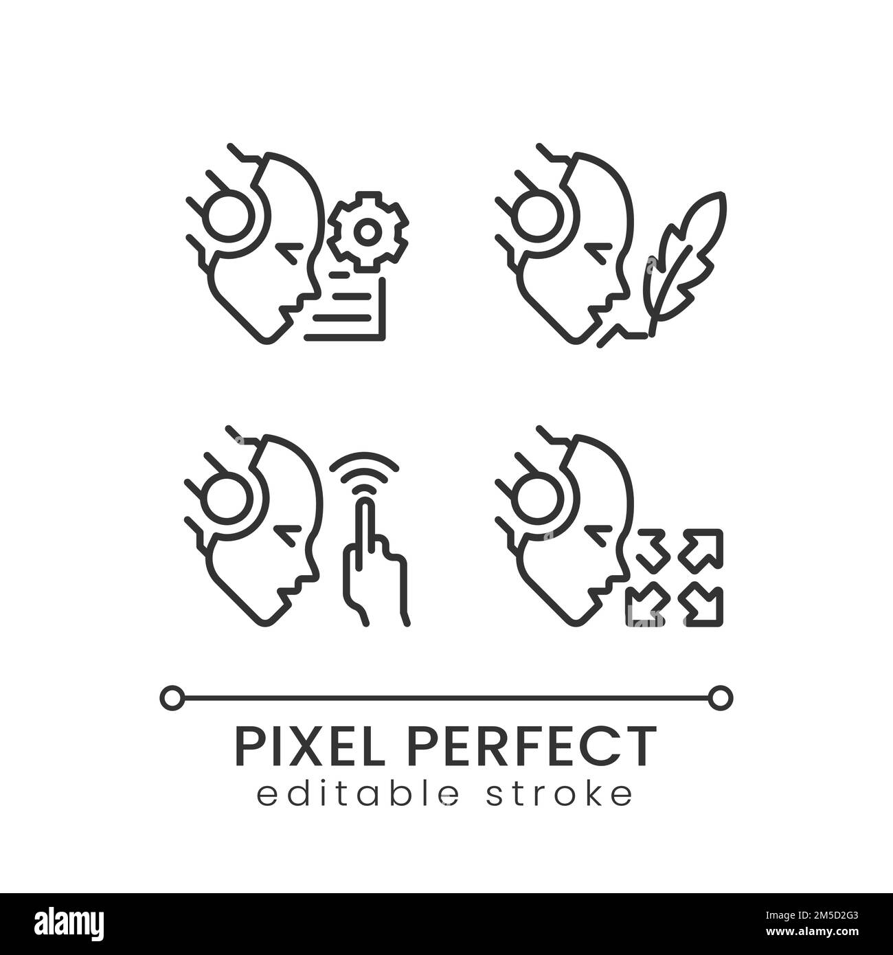 Thin line icons artificial intelligence hi-res stock photography and images - Alamy