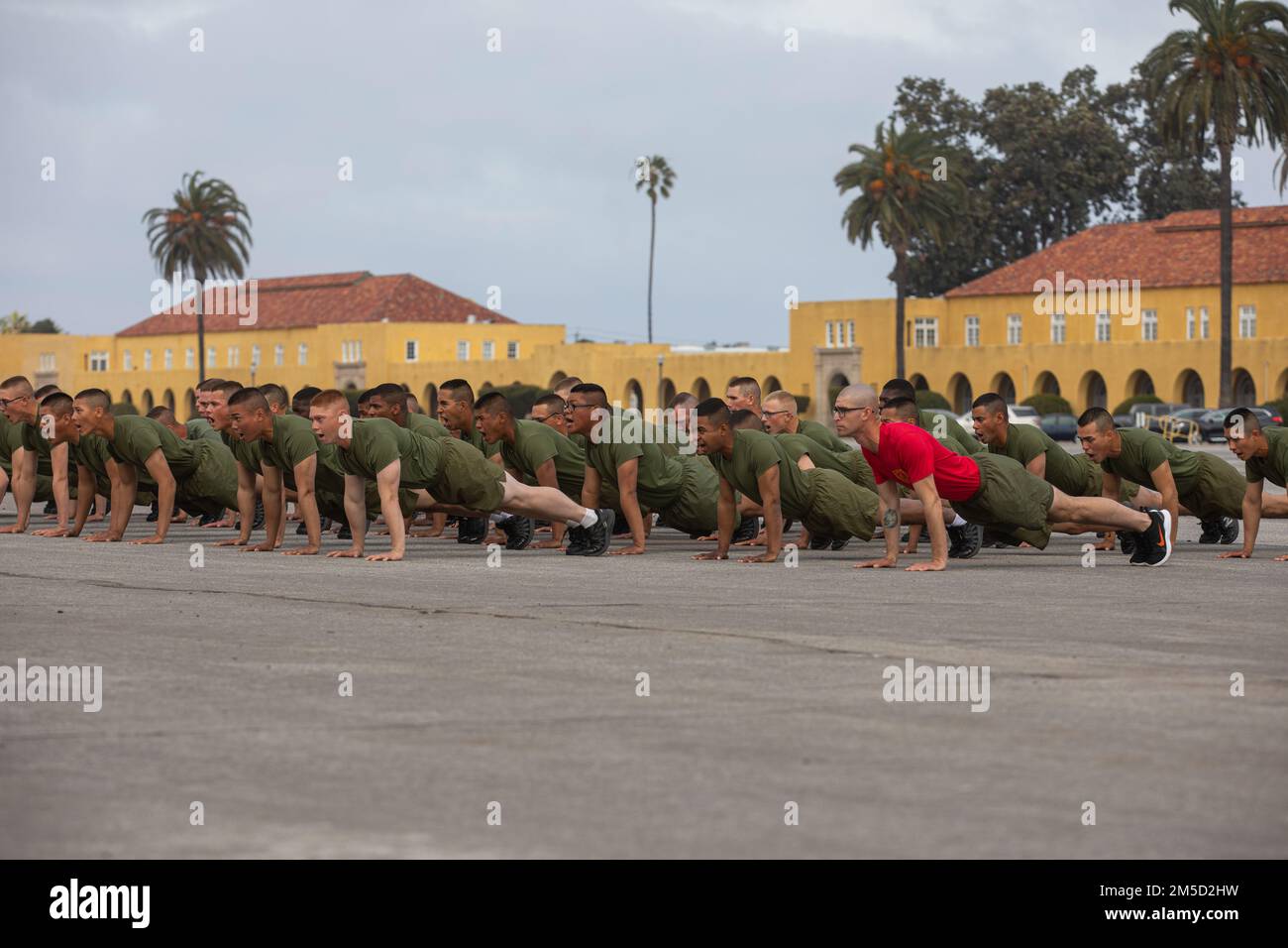 New marines with Bravo Company, 1st Recruit Training Battalion, execute ...