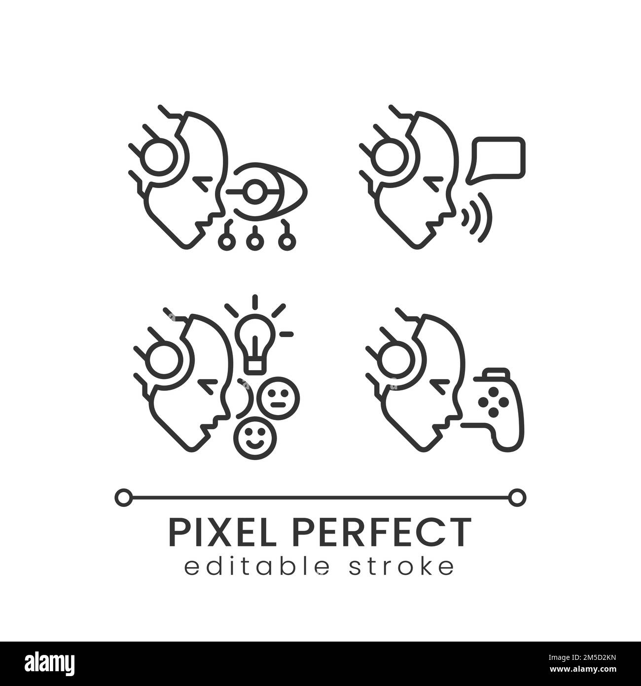 Thin line icons artificial intelligence hi-res stock photography and images - Alamy