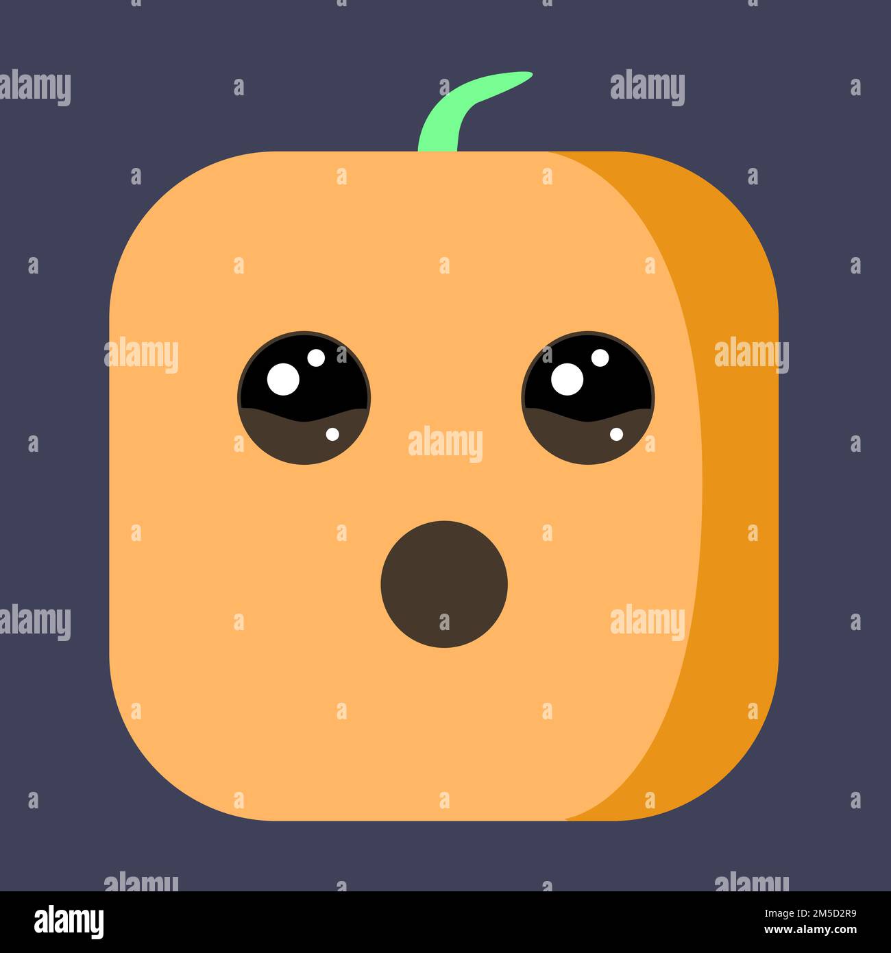 a Simple vector square flat art cartoon pumpkin head icon Stock Vector ...