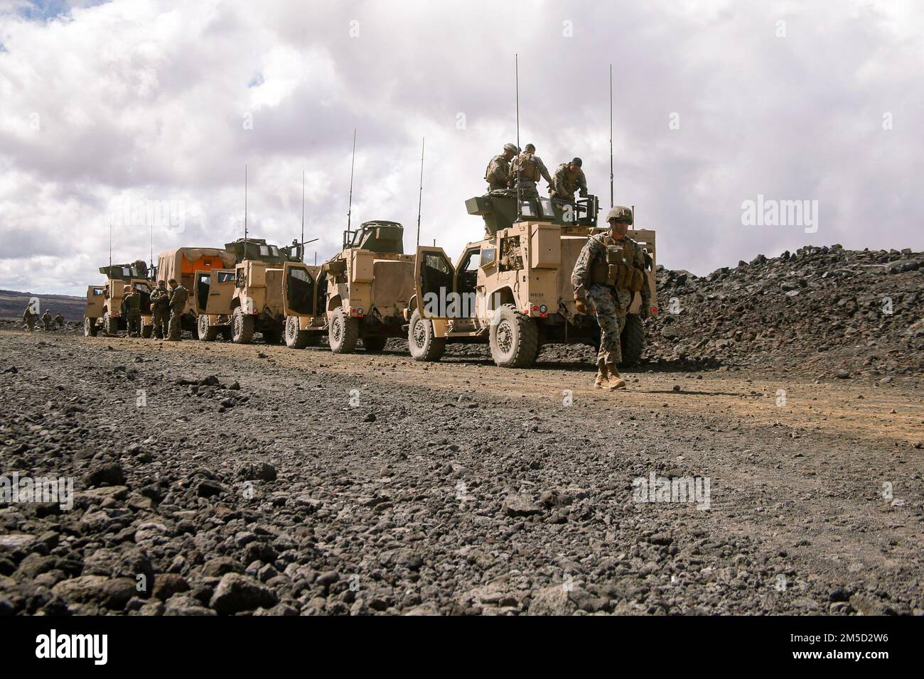 U.S. Marines with 1st Battalion, 12th Marines, 3d Marine Division stage ...