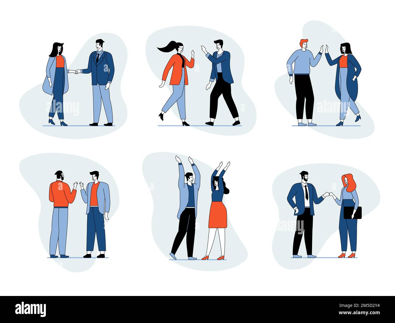 Boy handshake woman Stock Vector Images - Alamy