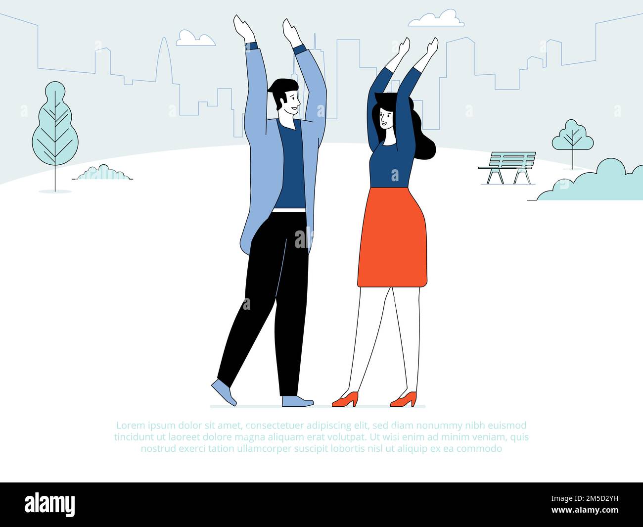 Informal greeting flat banner vector template. Cheerful friends buddies ...