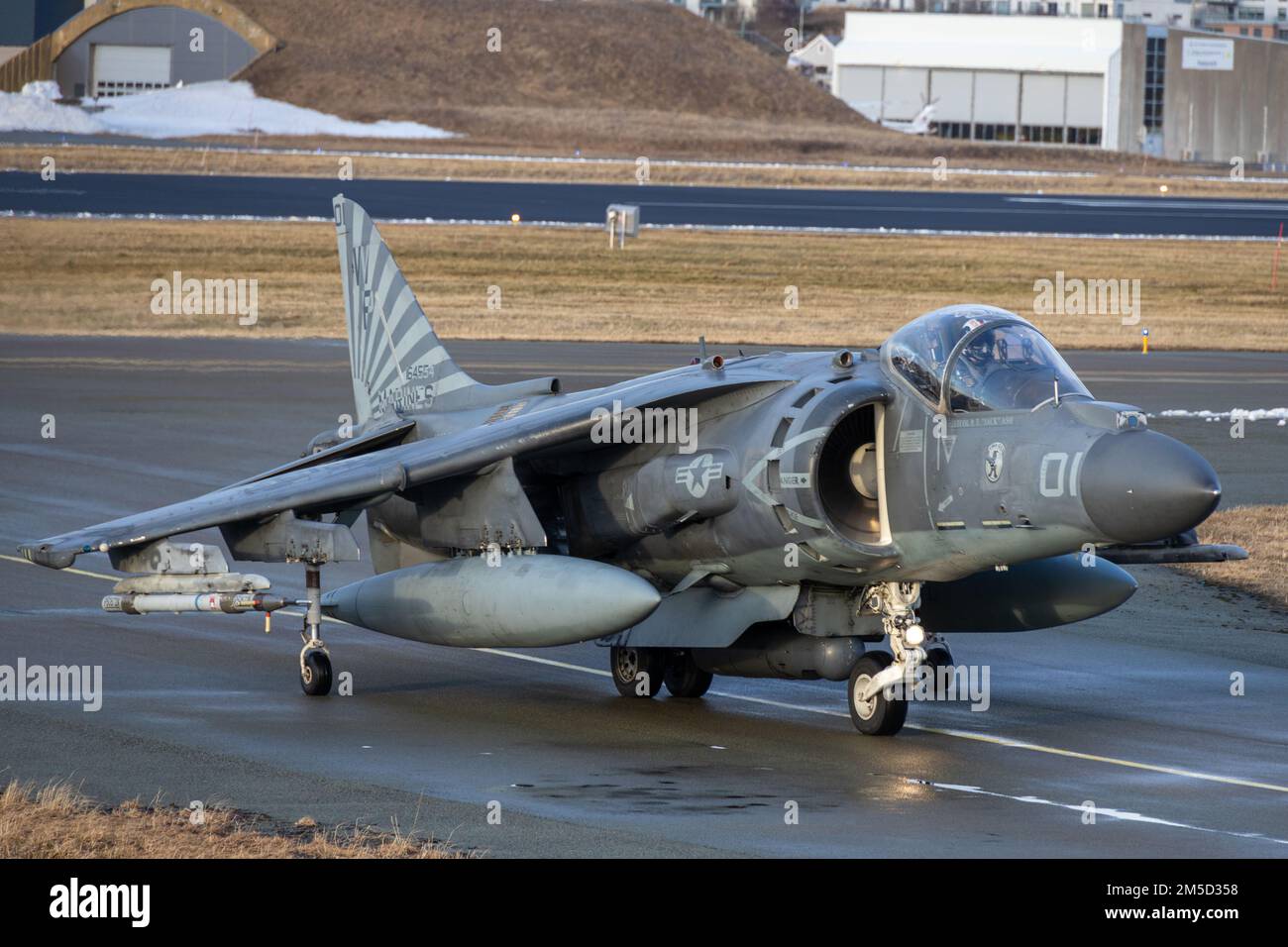 A U.S. Marine Corps AV-8B Harrier II assigned to Marine Attack Squadron ...