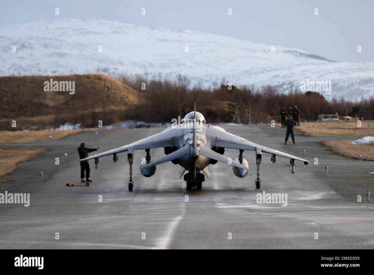A U.S. Marine Corps AV-8B Harrier II assigned to Marine Attack Squadron ...