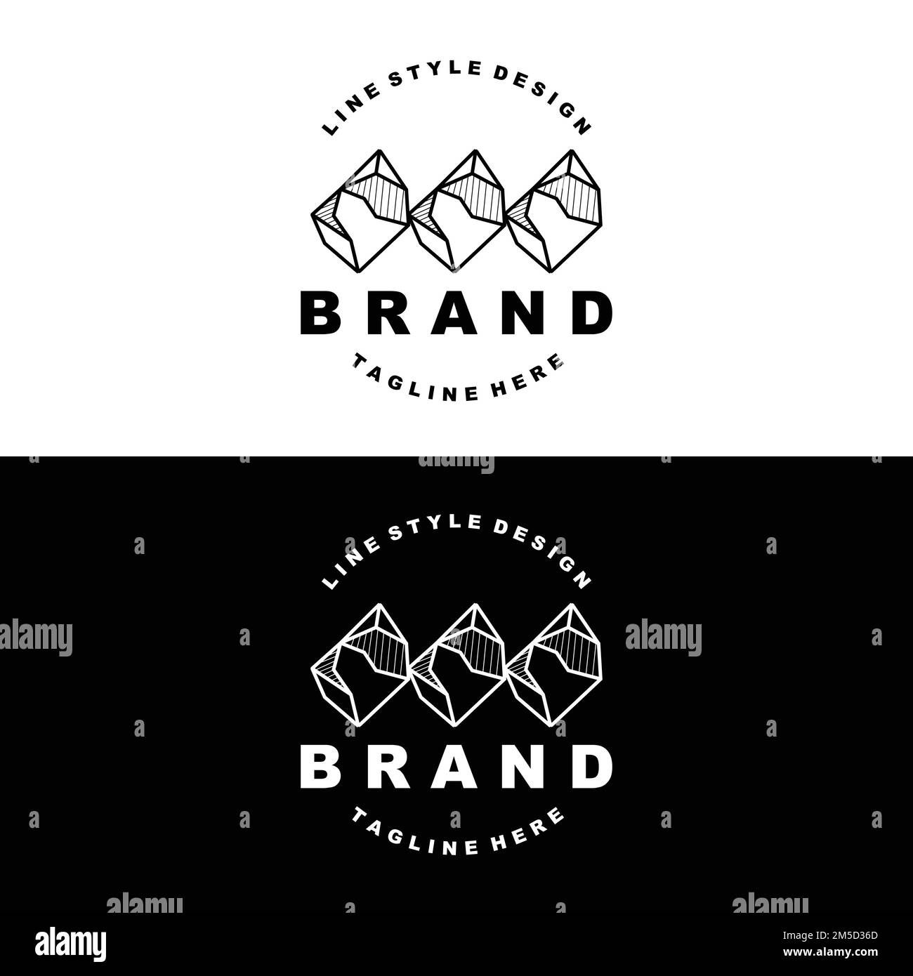 Stone Logo, Gem Line Stone Design, Diamond, Crystal, Simple Elegant ...