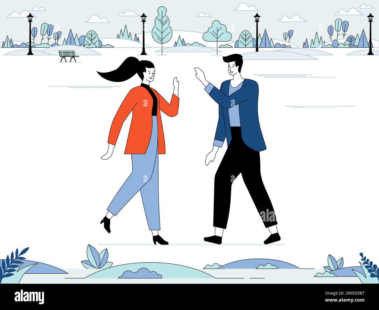 Informal greeting flat banner vector template. Cheerful friends buddies ...