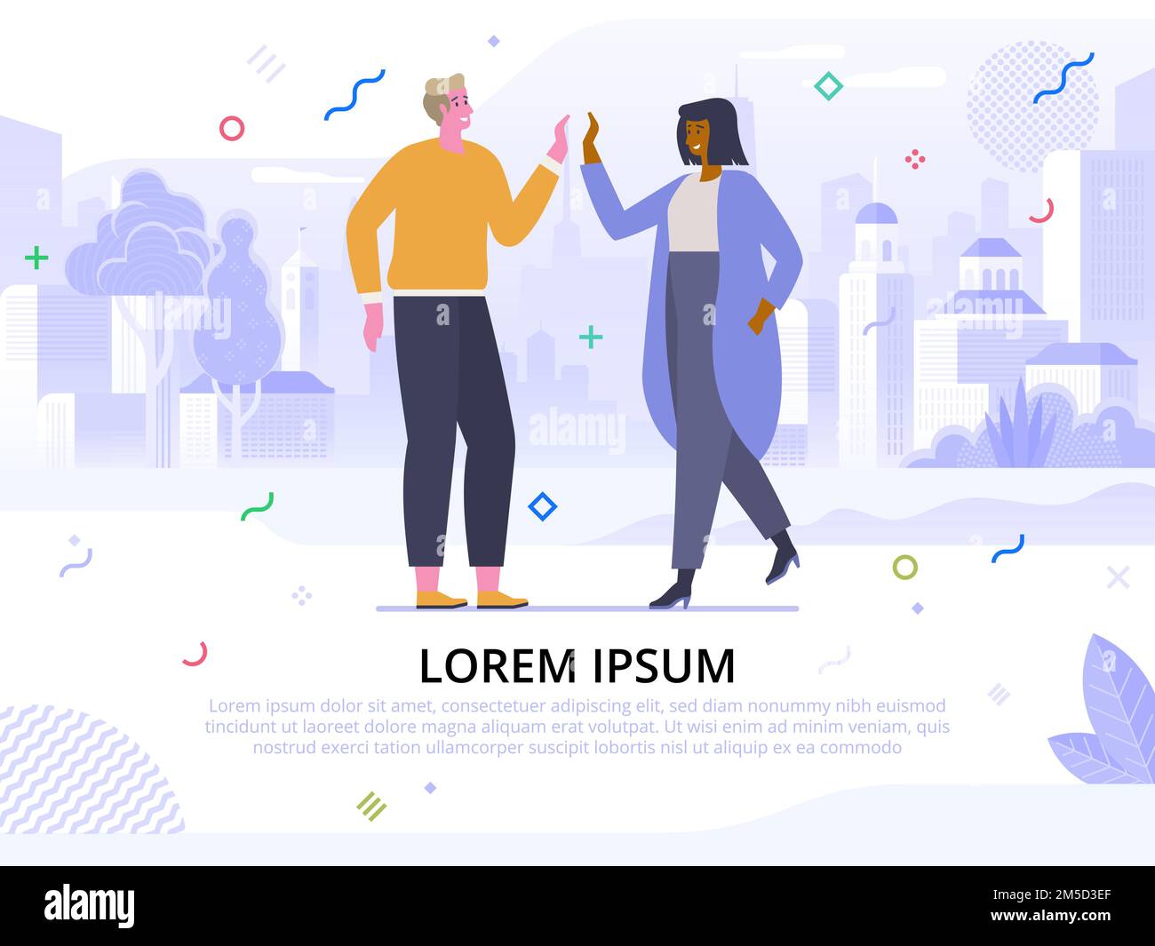 Informal greeting flat banner vector template. Cheerful friends ...