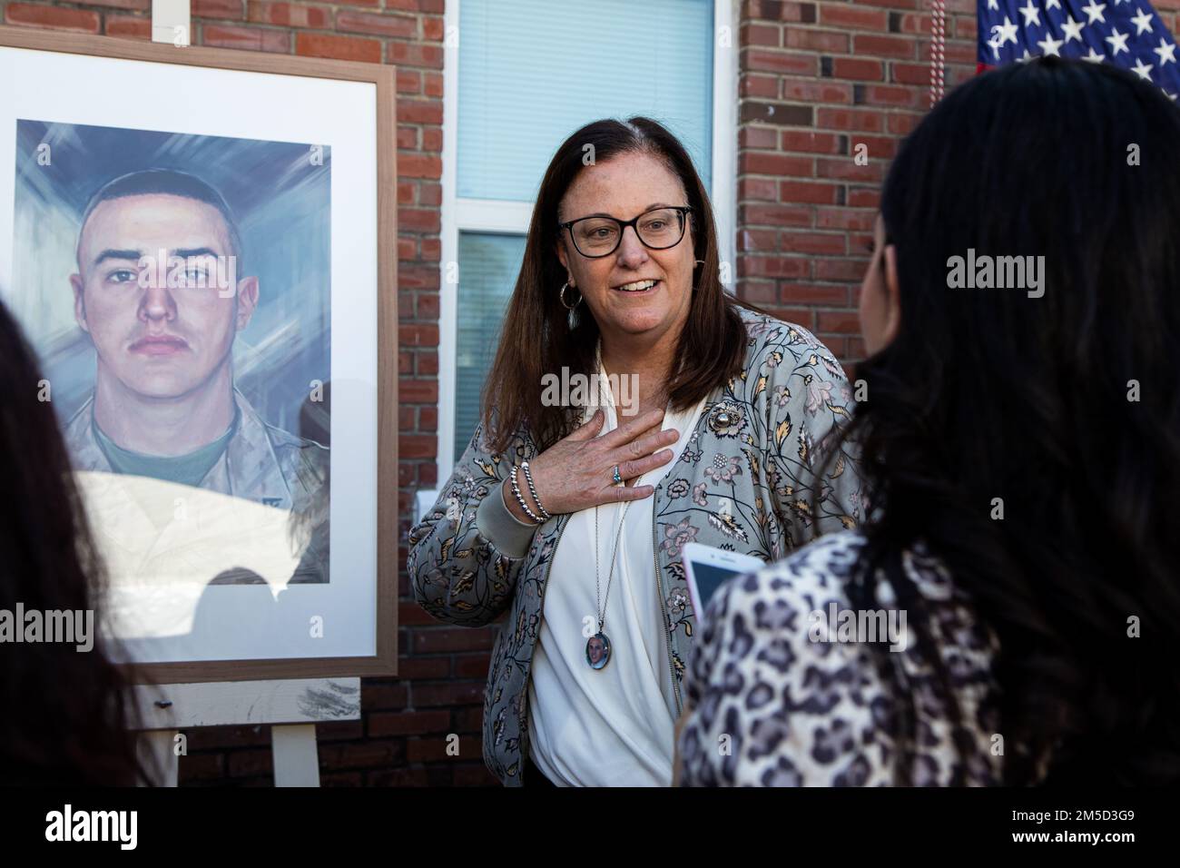 Nancy Childers honors her son, Lance Cpl. Cody Childers in a ceremony ...