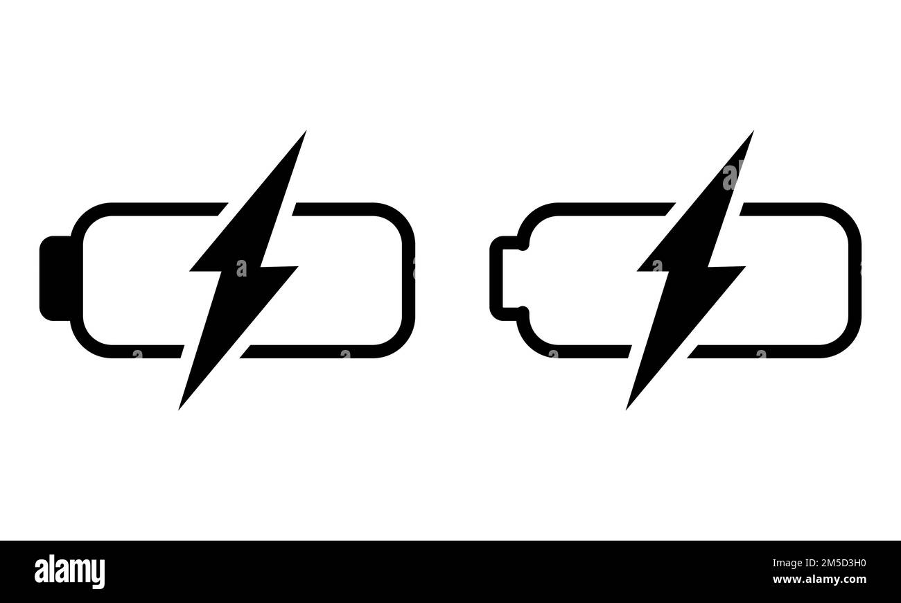 two battery lightning bolt logos Stock Vector Image & Art - Alamy
