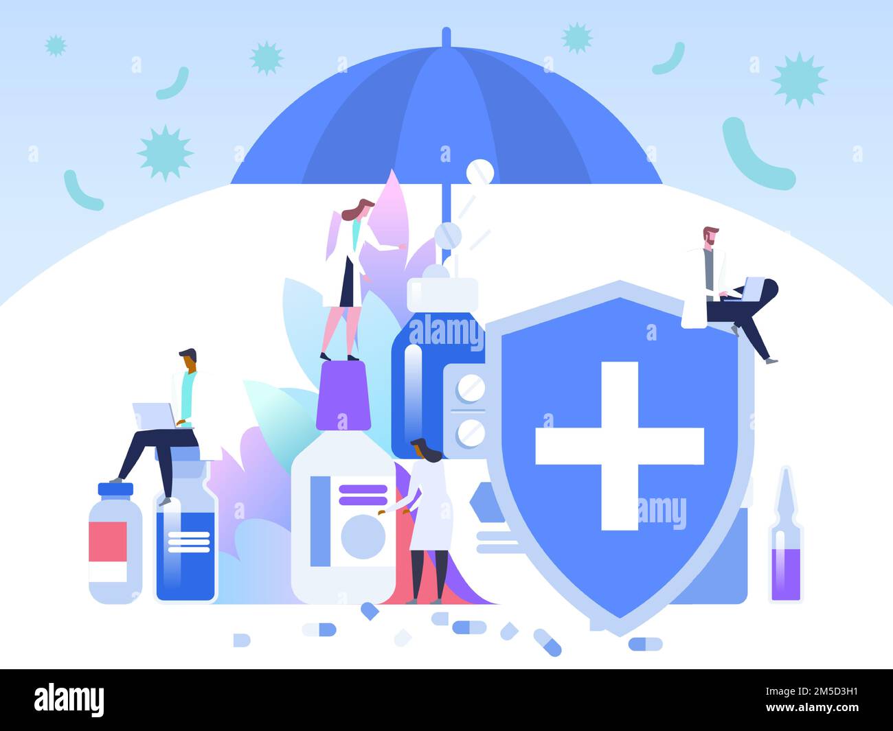 Antibiotic protection. Vaccination. Preventive medication dose to ...