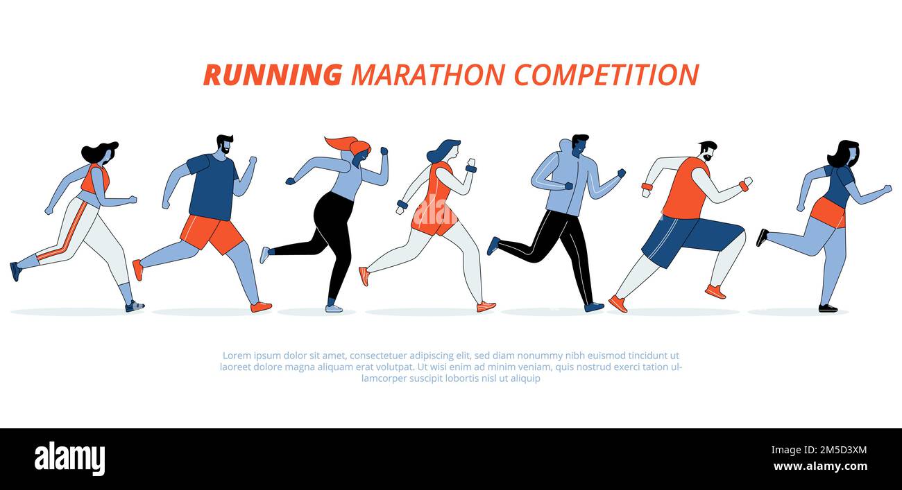 Group of Athlete. Sprinter Sportsman Team. Running Competition. Run ...