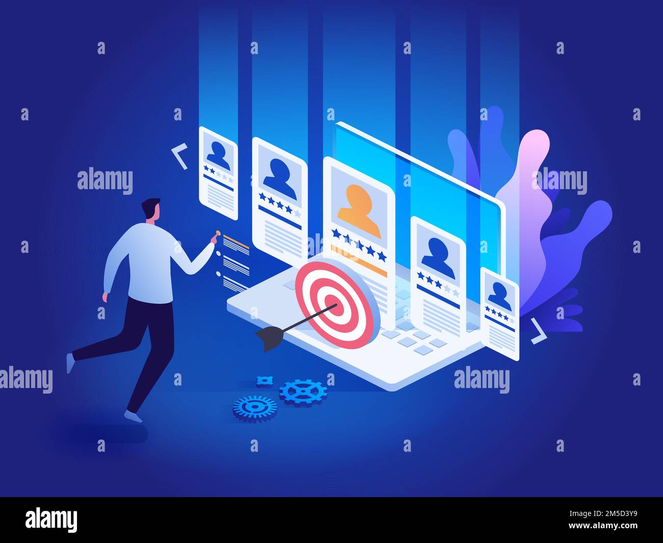 Isometric Recruiting concept. Business HR. Job agency human resources ...